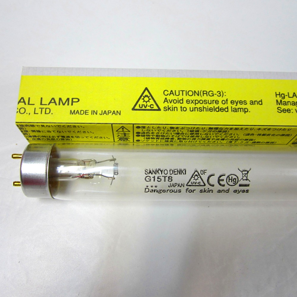 Tubo Germicida Ultravioleta Desinfección UVC G15T8 15W Sankyo Denki