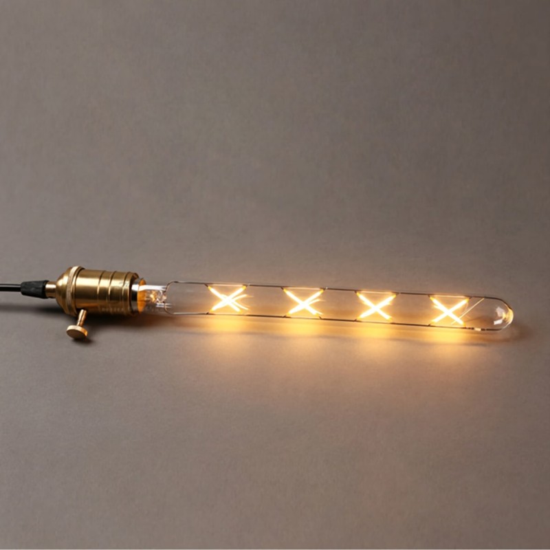 Foco LED Edison Vintage Tubo Salchicha Retro Luz Cálida Tube Wide 8W