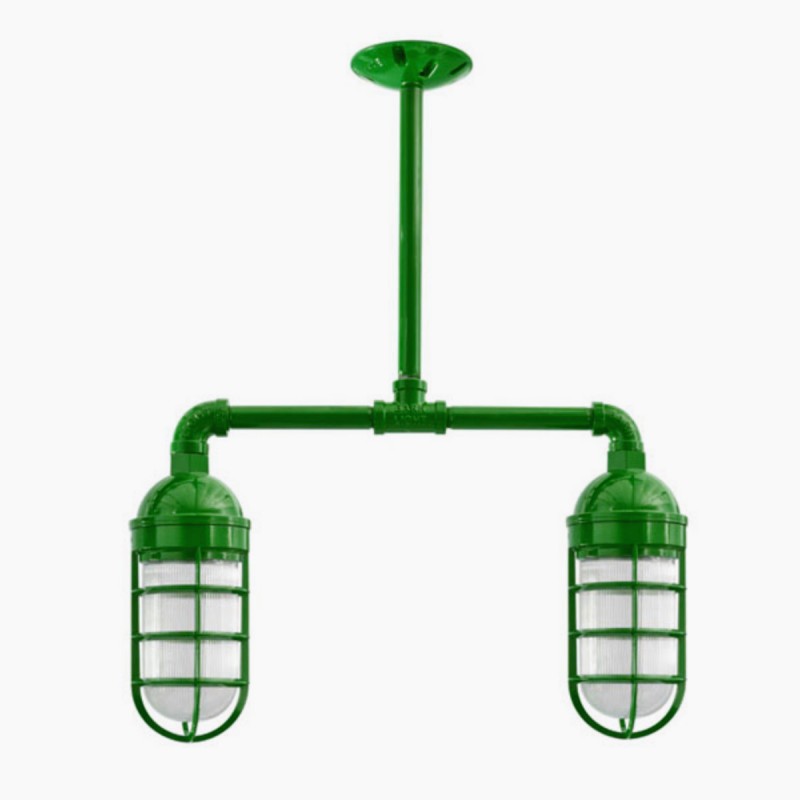 Candil Bunker 2 Focos Verde - Grupo Electro Industrial Renovable