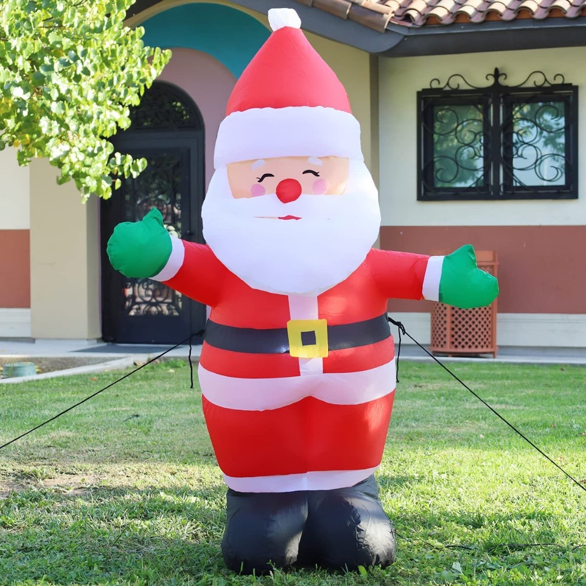 Inflable Santa Claus Feliz Navideño Decoración Navidad Luces Led 1.5 Mts