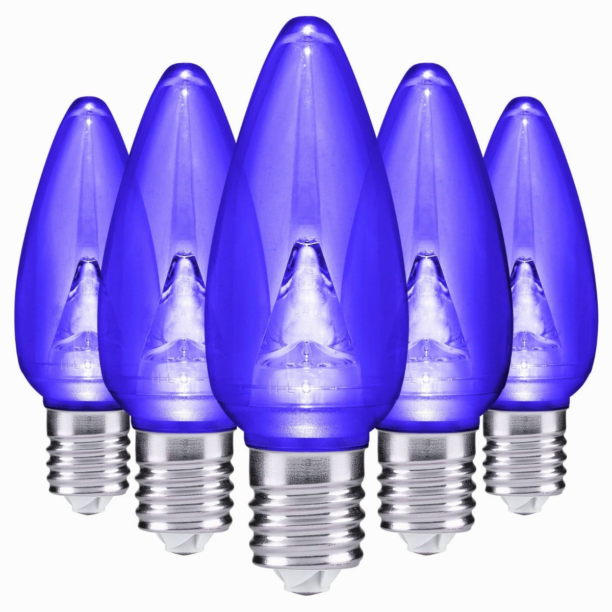 Foco Led Color Azul Vela E12 1W Navideño Navidad Decorativo Exterior